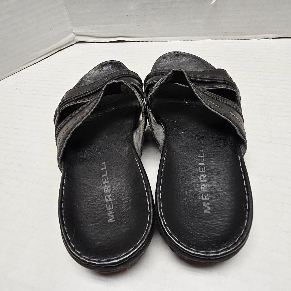Merrell Piccolo Black Slides Sandals Slip On Leather … - Gem